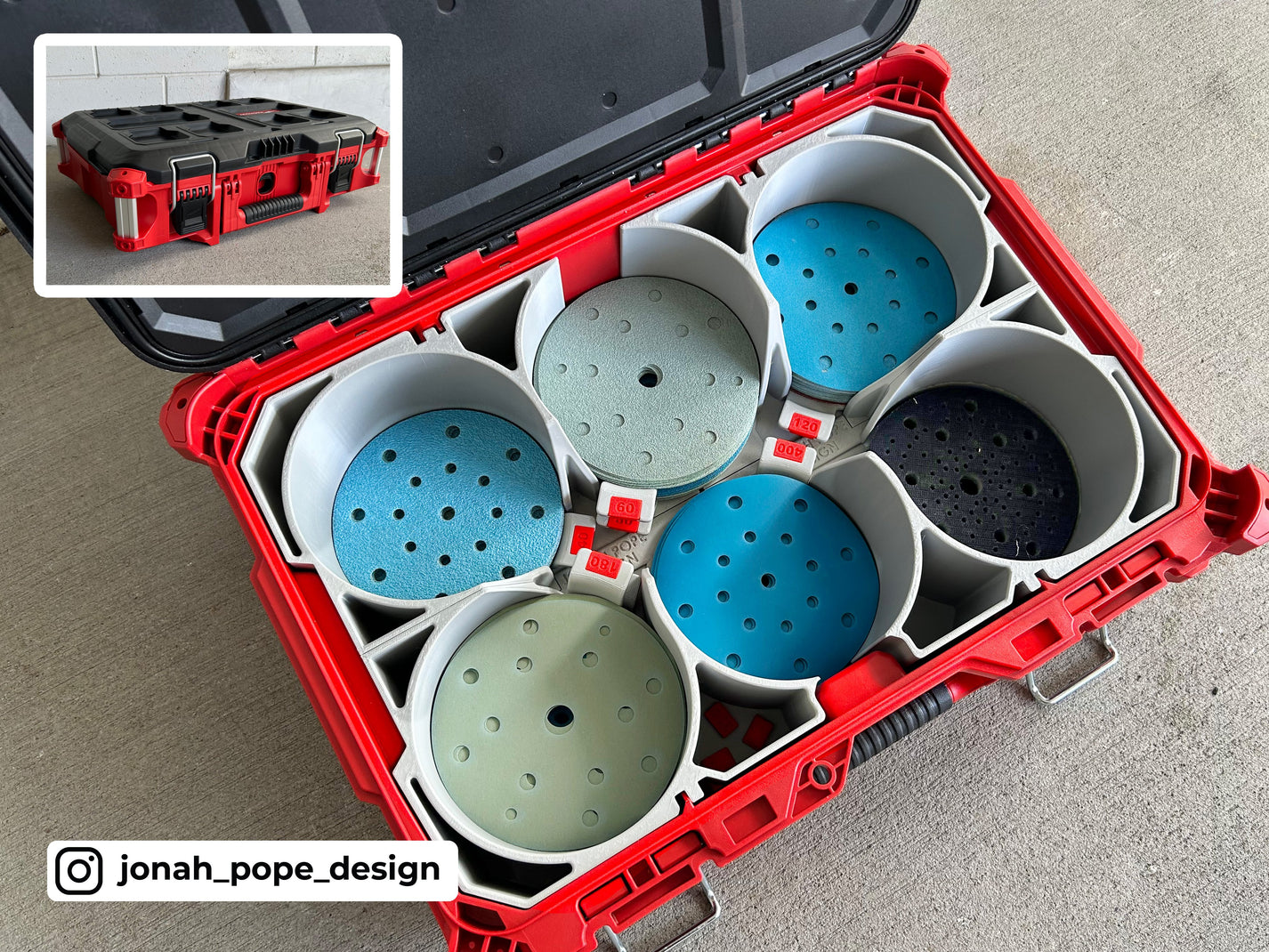 Packout Tool Box Insert For 6" Sanding Discs - Jonah Pope Design (JP-S ...