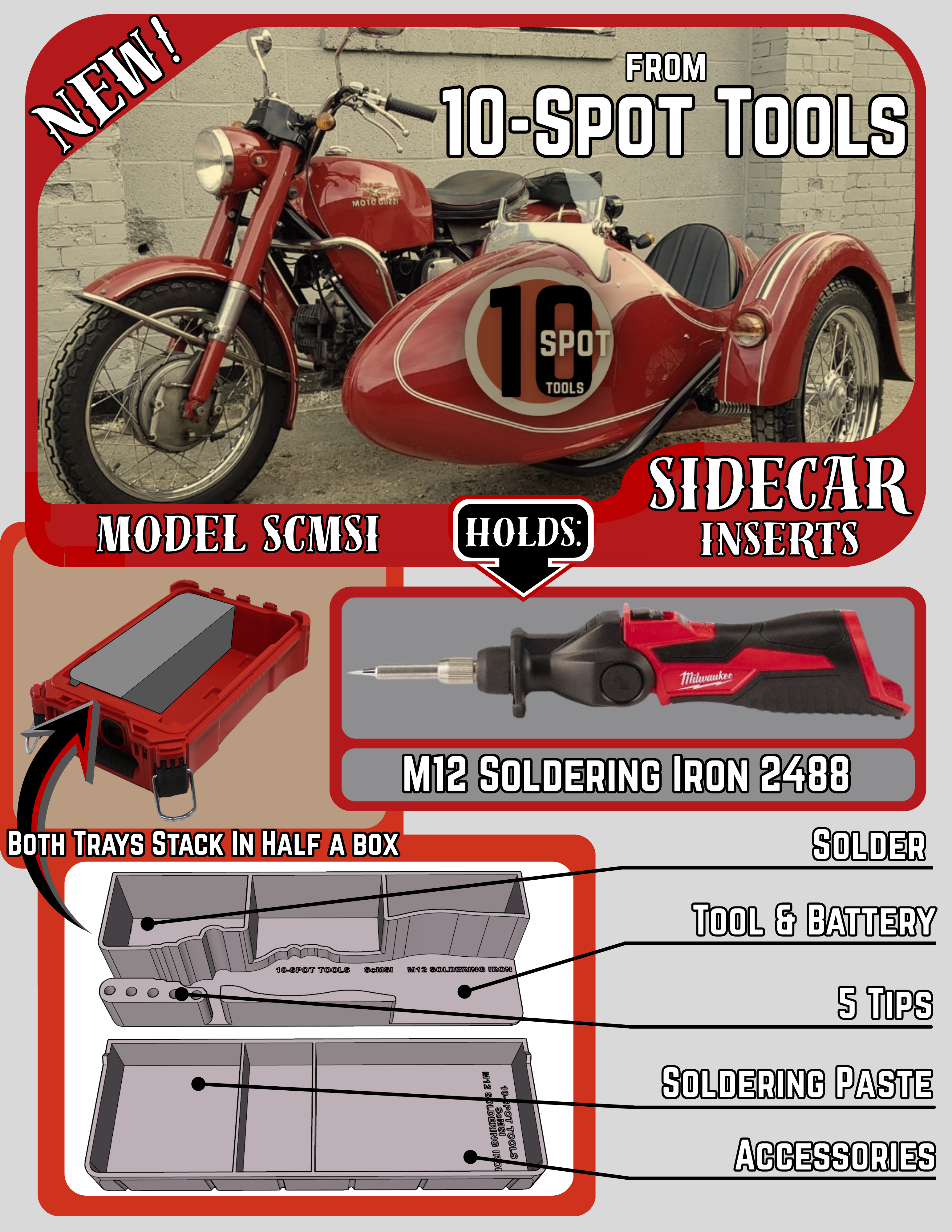 Packout SideCar Insert for M12 Soldering Iron (ScMSI) – 10-Spot Tools