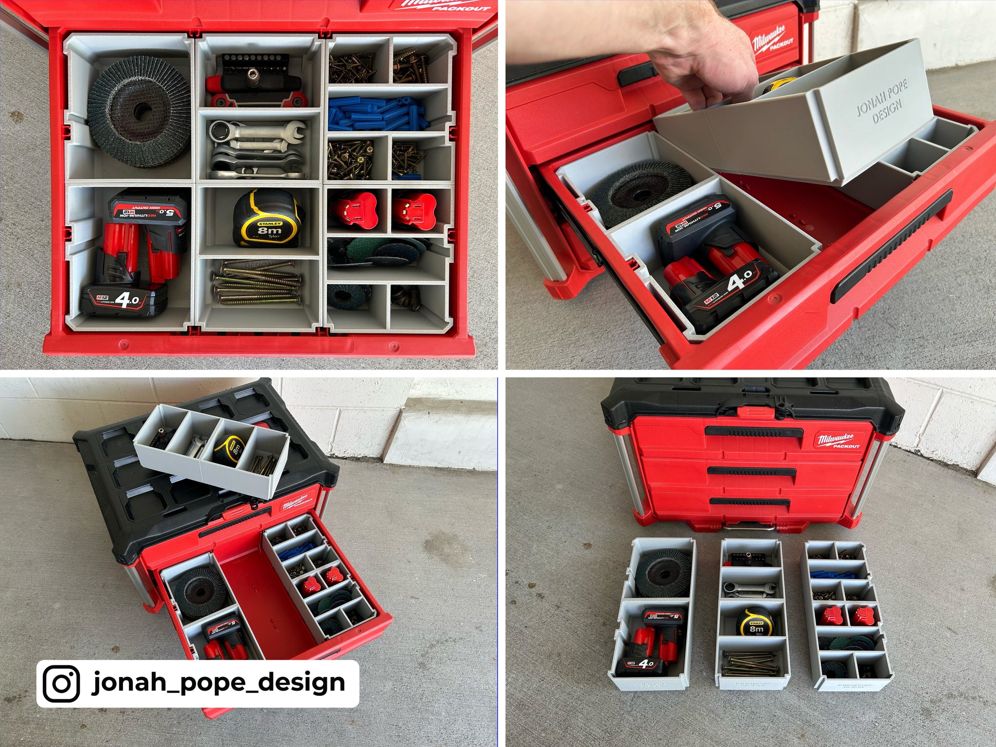 Slimline Packout Drawers Organizer Tubs Inserts (Gray/White) - Jonah P ...